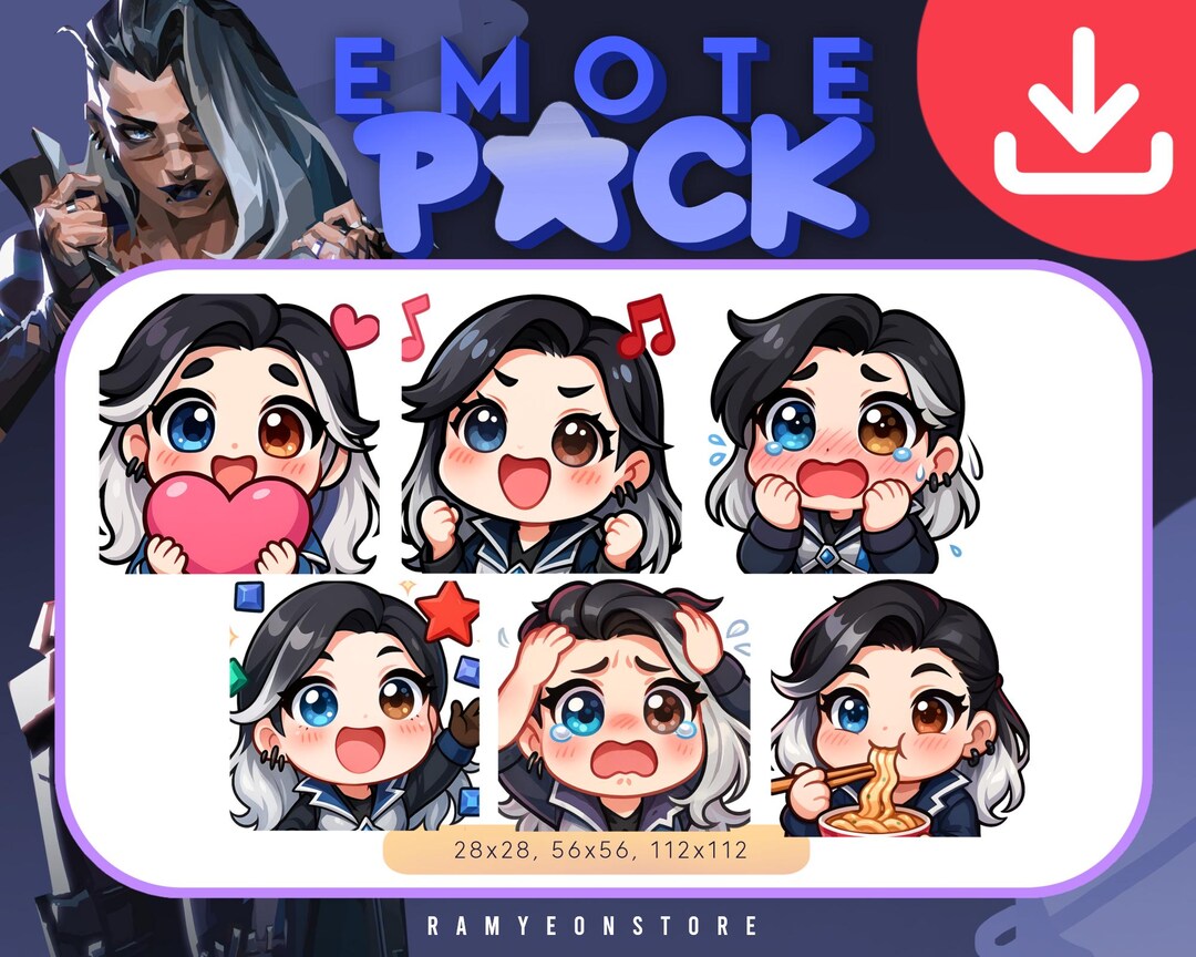 Fade Valorant Twitch Emotes Pack | Cute Chibi Vtuber Emote | Kick ...