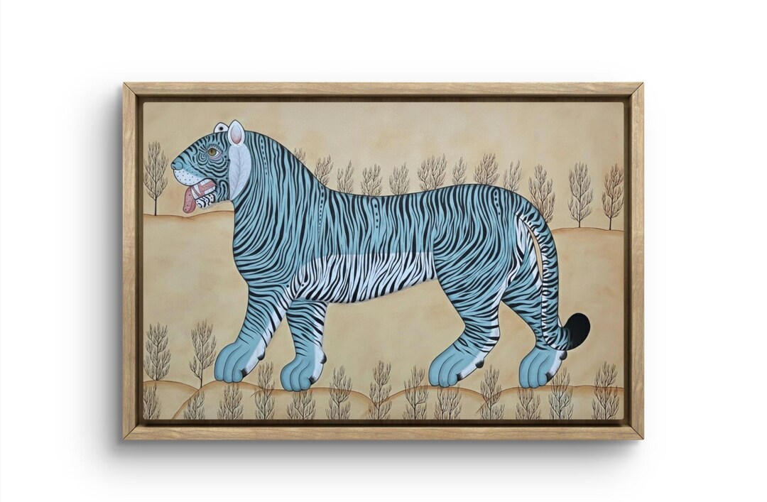 Iceberg Blue Tiger Acrylic Painting - Etsy