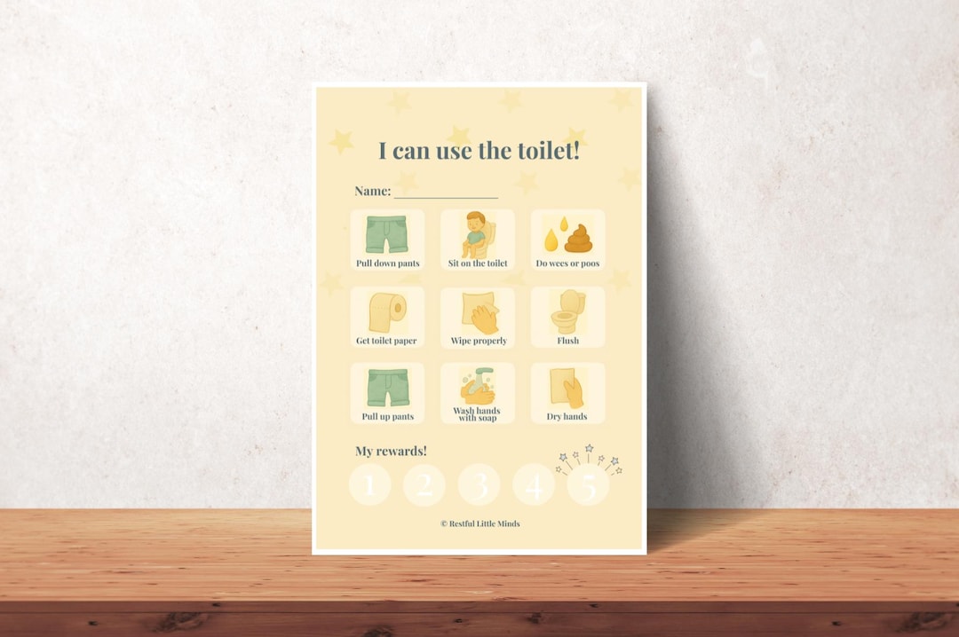 Toileting Routine Chart for Toddlers | Printable | Kids Toilet Training ...