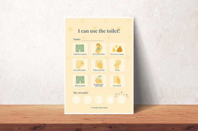 Toileting Routine Chart for Toddlers | Printable | Kids Toilet Training ...