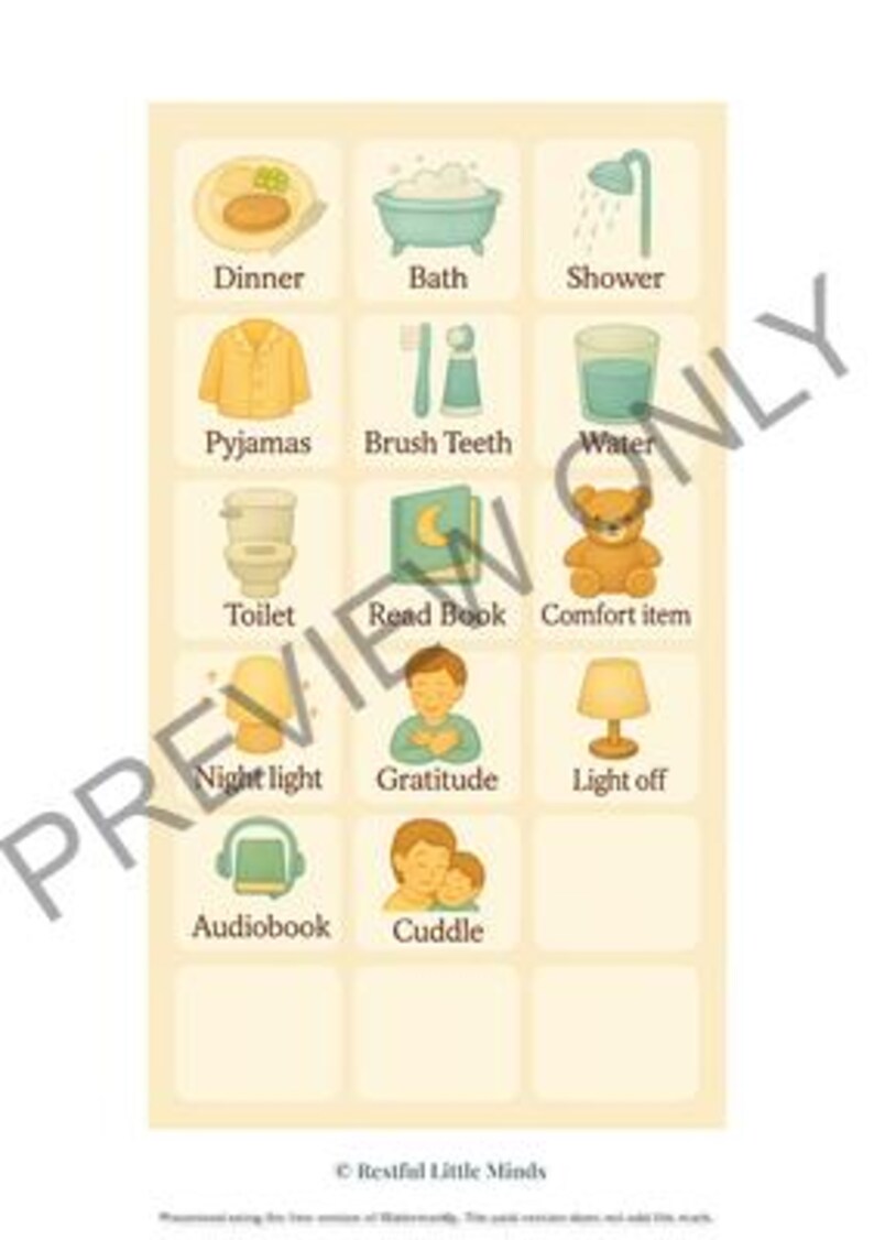 Bedtime & Toileting Routine Chart Bundle | Printable | Visual Routines for Kids | Gentle ...