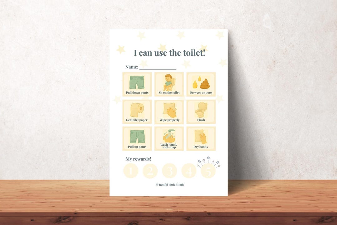 Toileting Routine Chart for Toddlers | Printable | Kids Toilet Training ...