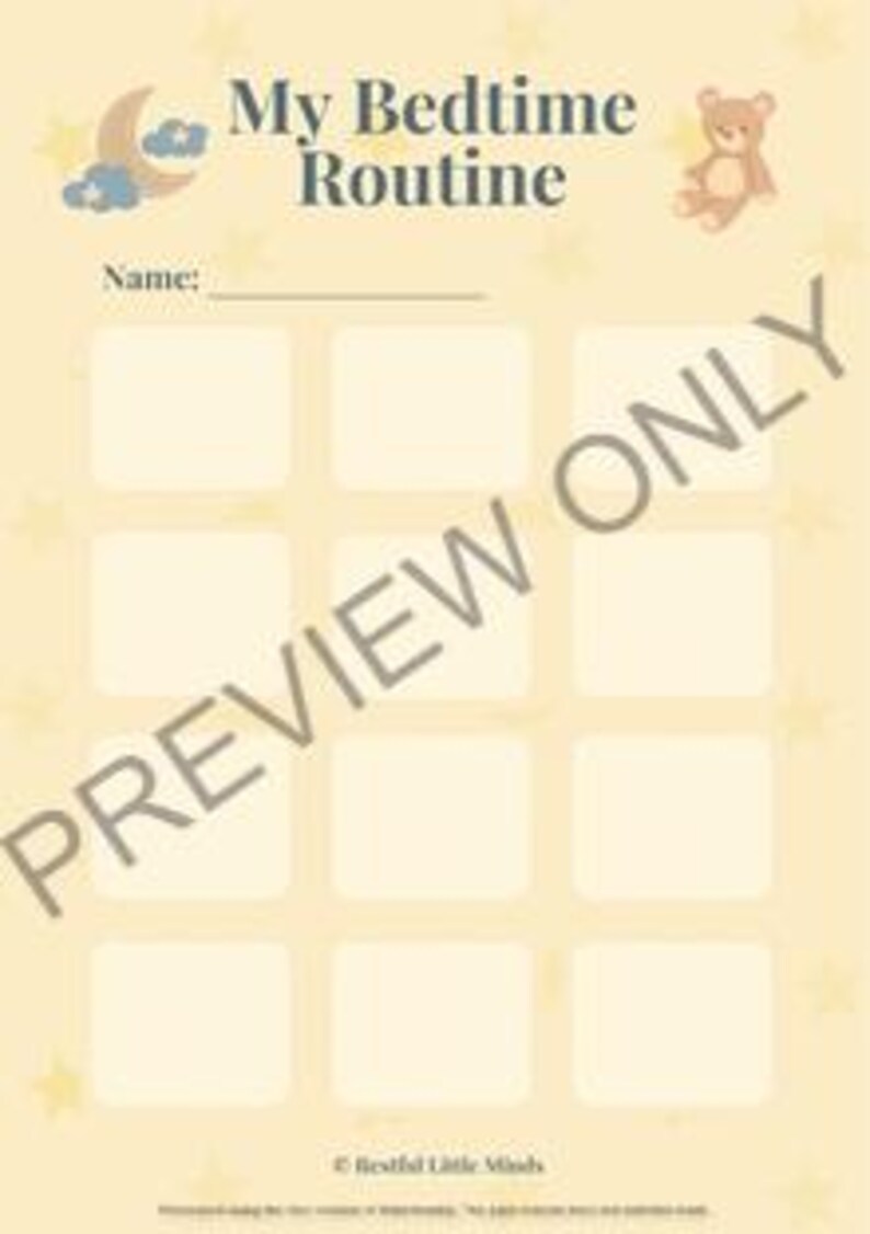 Bedtime Routine Chart for Kids | Printable | Visual Routine | Toddler ...