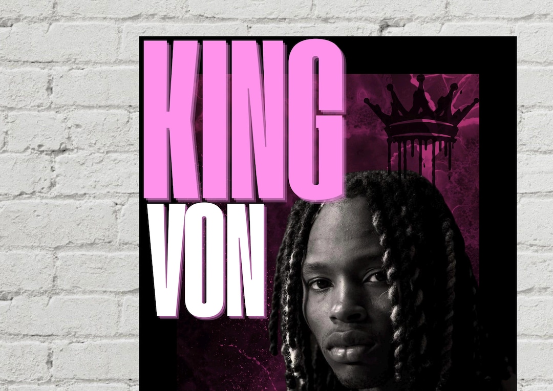 King Von Rap Poster Street Pink Wall Art - Etsy