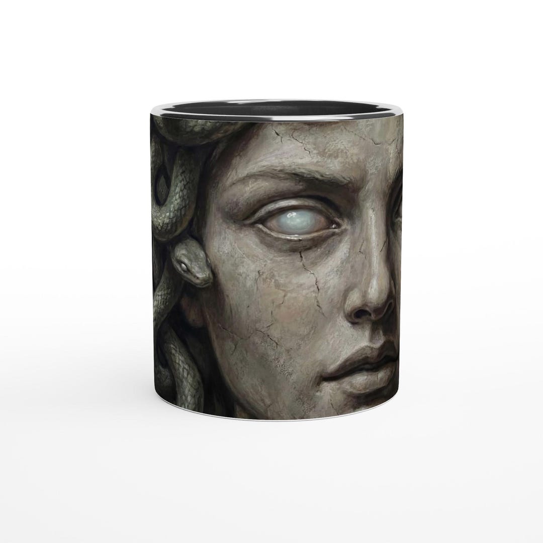 Medusa Marble Ceramic Mug | Mythology Art Cup - Etsy