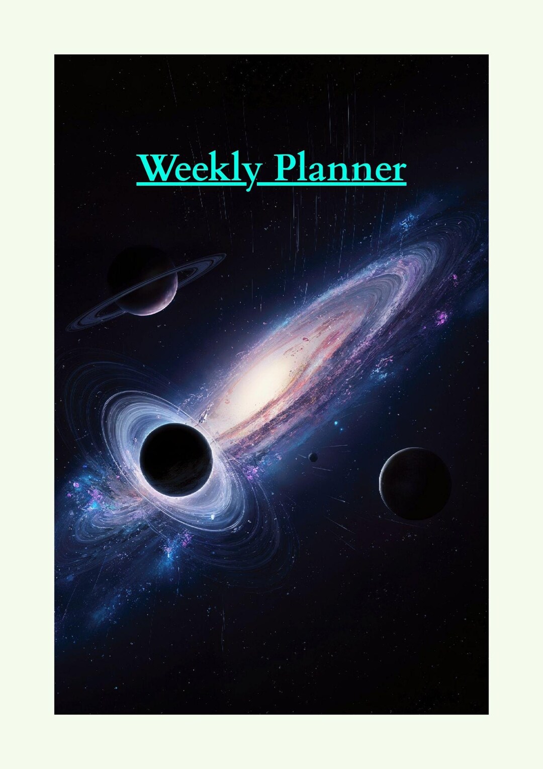 Weekly Planner Printable | Cosmic Space Theme | A4 + Letter | Digital ...
