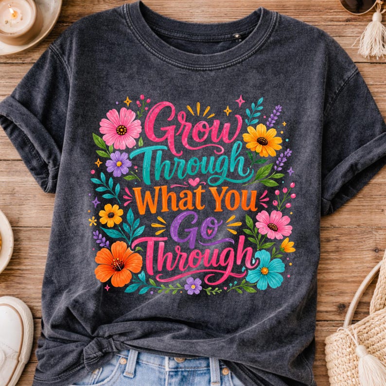 Inspirational Floral Typography PNG, Motivational Quote Design (digital ...