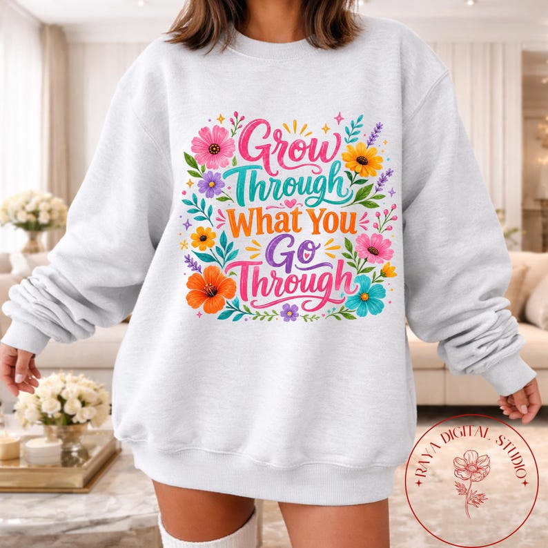 Inspirational Floral Typography PNG, Motivational Quote Design (digital ...