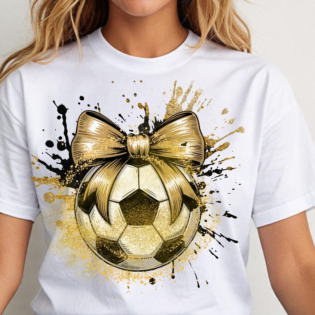 Gold Fußball Clipart: Glitzer Schleife, Sparkle Sport Design (digitaler ...