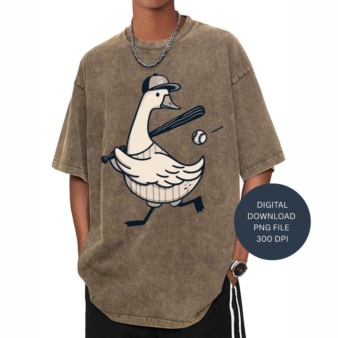 Funny Baseball Goose PNG: Cartoon Sports Clipart (digital Download) - Etsy