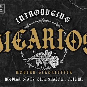 Sicarios, Authentic and Assertive Blackletter Font - Etsy