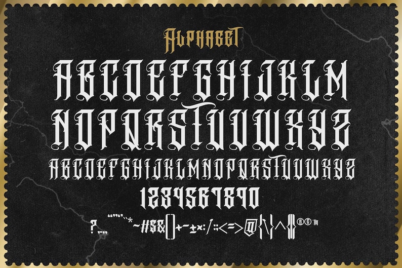 Numero Font, A Gothic Styled and Assertive Blackletter Font. - Etsy