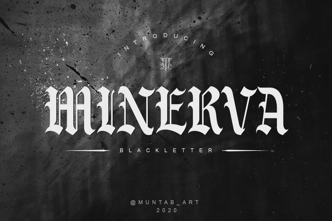 Minerva Old English Type Font - Etsy