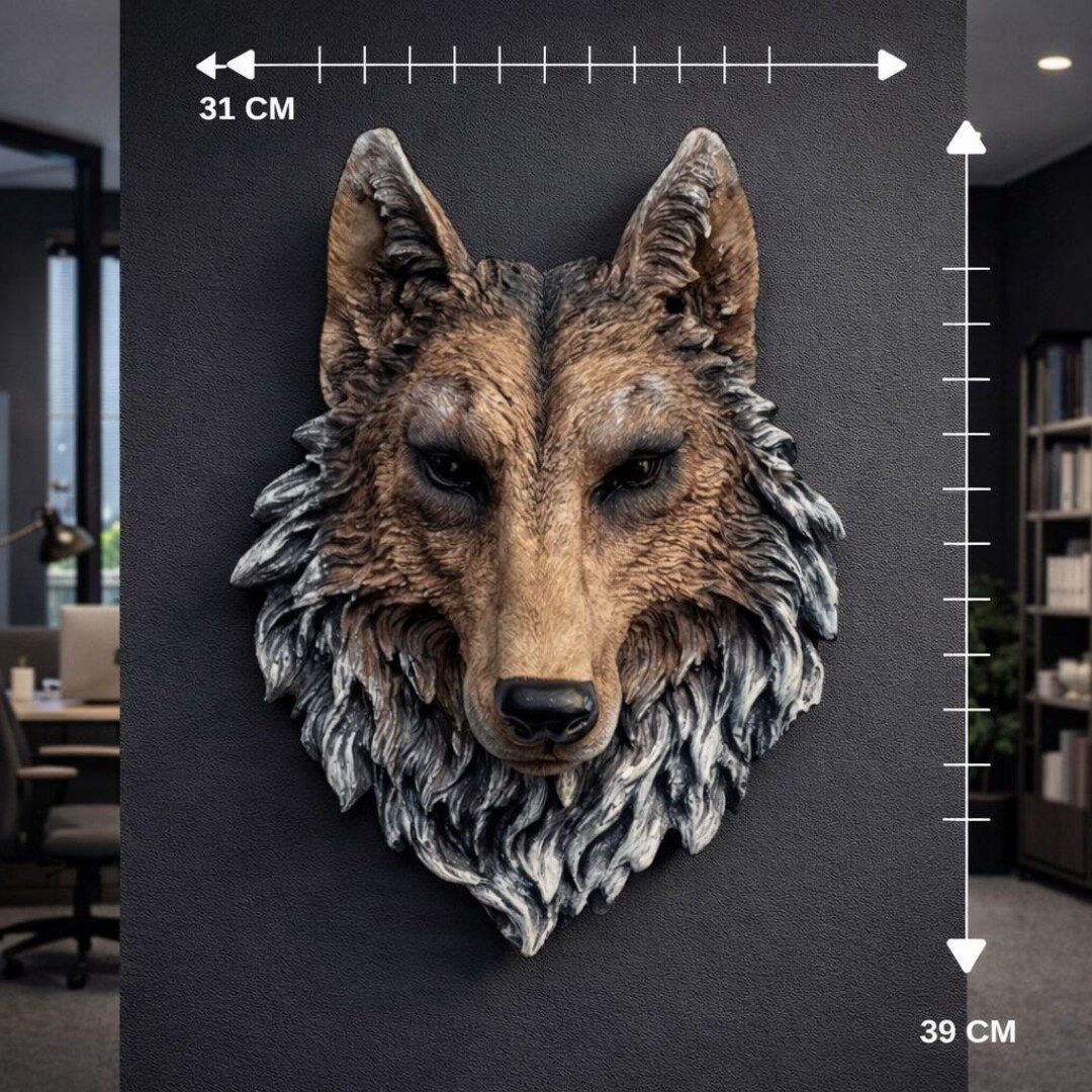 Luxury Wolf Head Wall Sculpture – Handcrafted Statement Wall Art ...