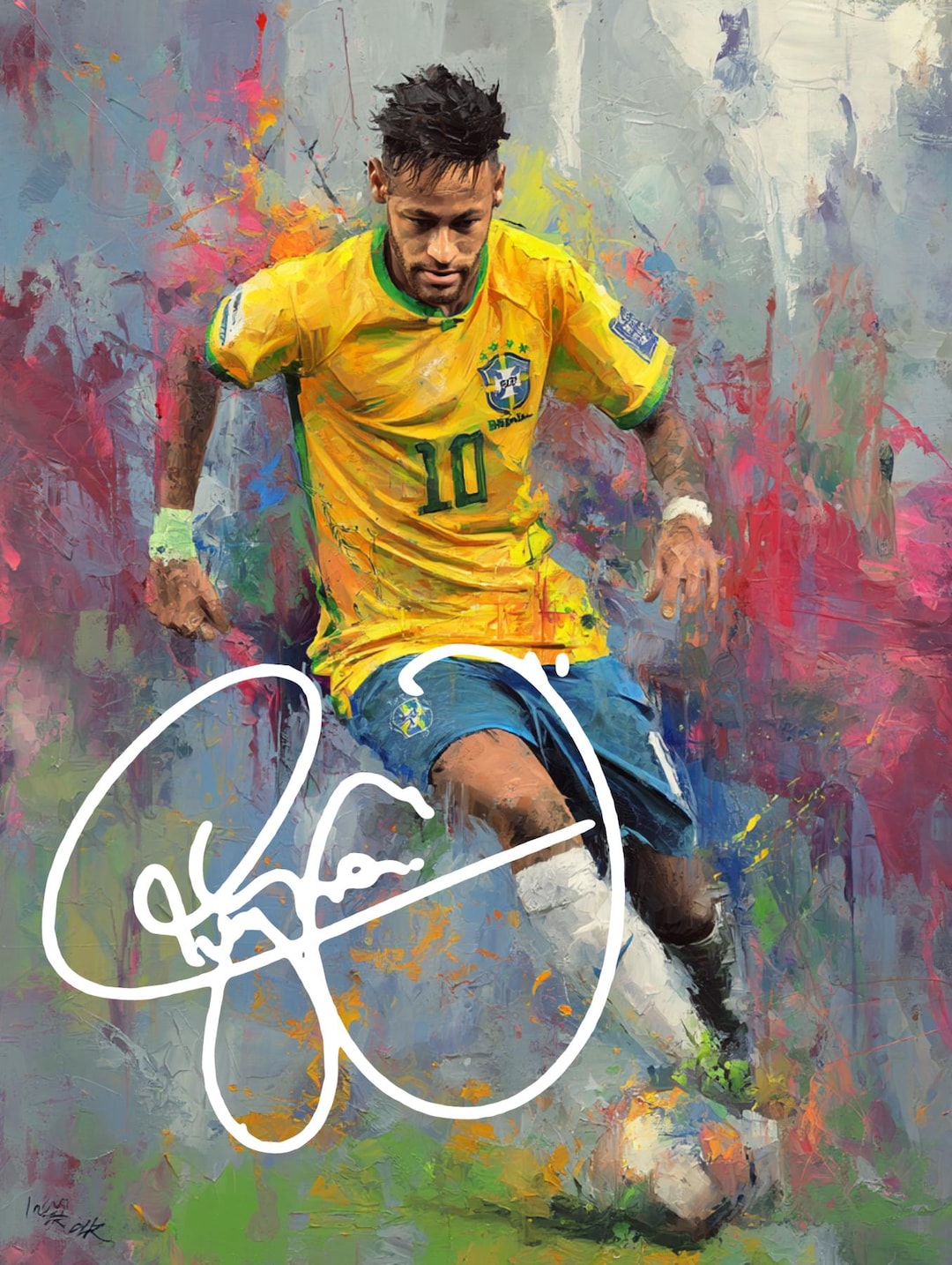 Neymar Jr. Signed Autograph Print Signature Brazil Gift With COA - Etsy