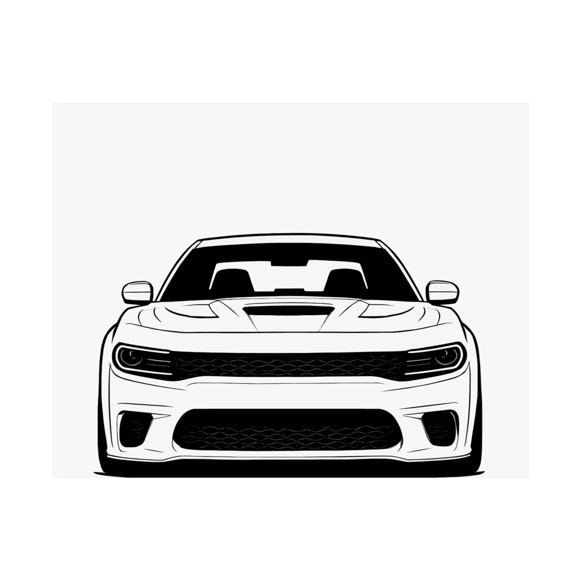 Dodge Charger Hellcat Scatpack Muscle Car Minimalistic Poster, Wall Art ...