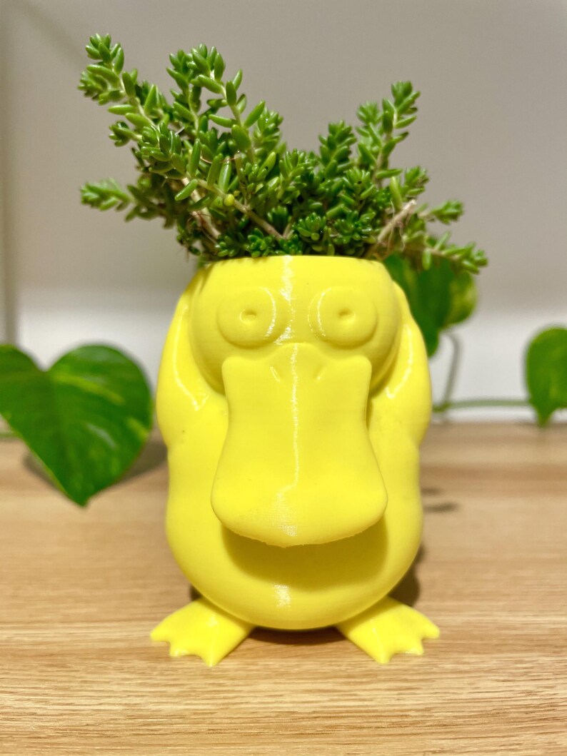 Psyduck Planter – 3D Printed Pokémon Desk Pot | Psyduck Succulent ...