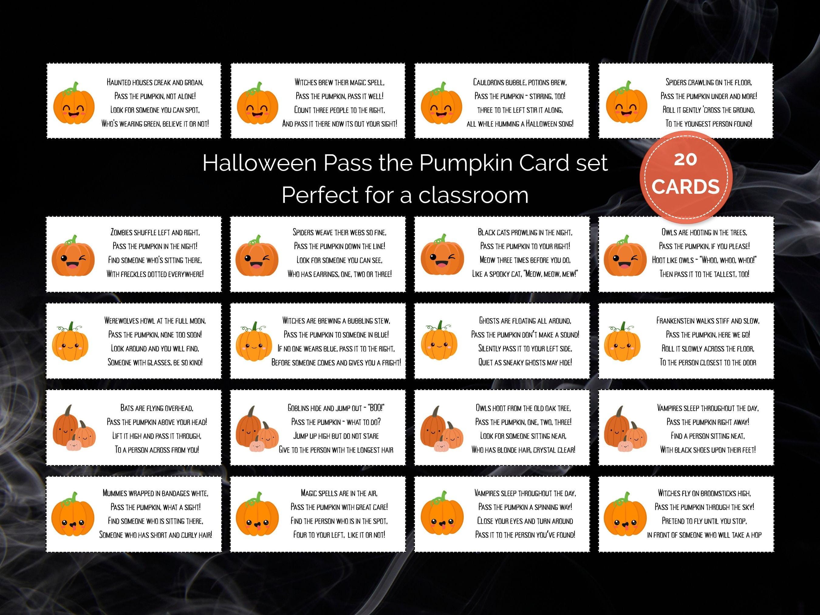 Pass the Pumpkin Halloween Game: Printable Party Activity (digital ...