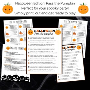 Pass the Pumpkin Halloween Game: Printable Party Activity (digital ...