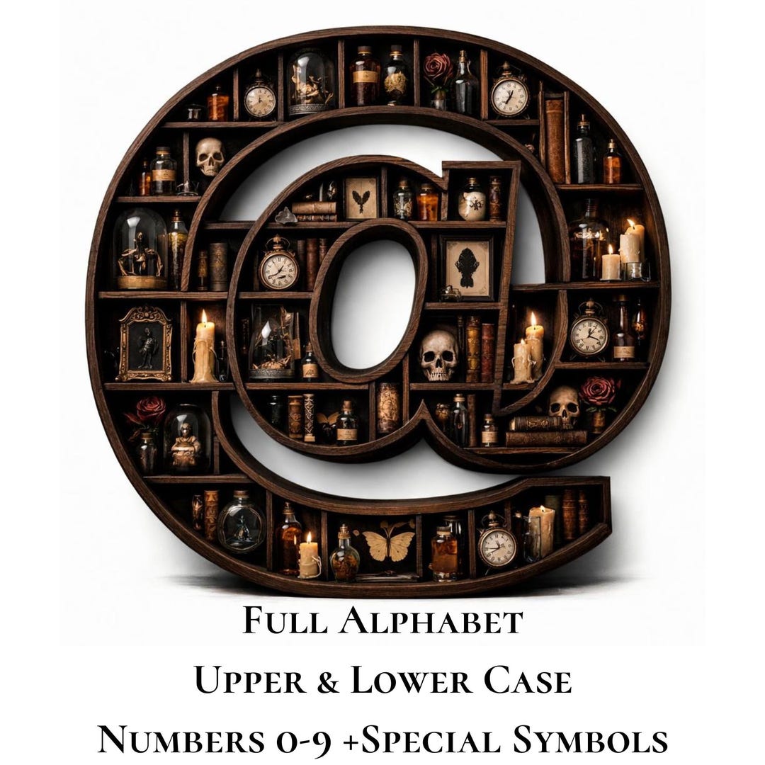 Curio Cabinet Font PNG, Gothic Apothecary Alphabet Clipart Letters ...