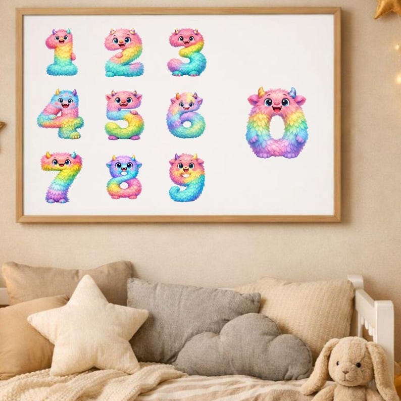 Cute Monster Alphabet Clipart, Rainbow Letter PNG, Monster Letter Set ...