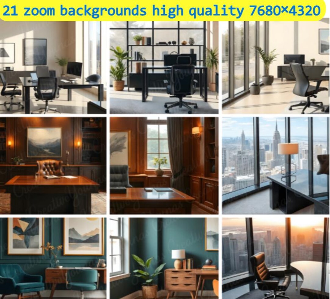 8K Virtual Office Backgrounds: 21 High-resolution Zoom Meeting Images ...