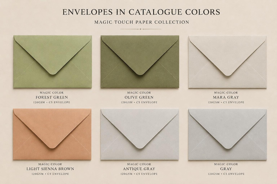 Soft Color Envelopes C5 C6 | Custom Address Printing, 120gsm Matte ...