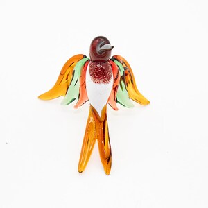 Ruby-throated Amber Large Hummingbird Lampwork Glass Ornament-free ...