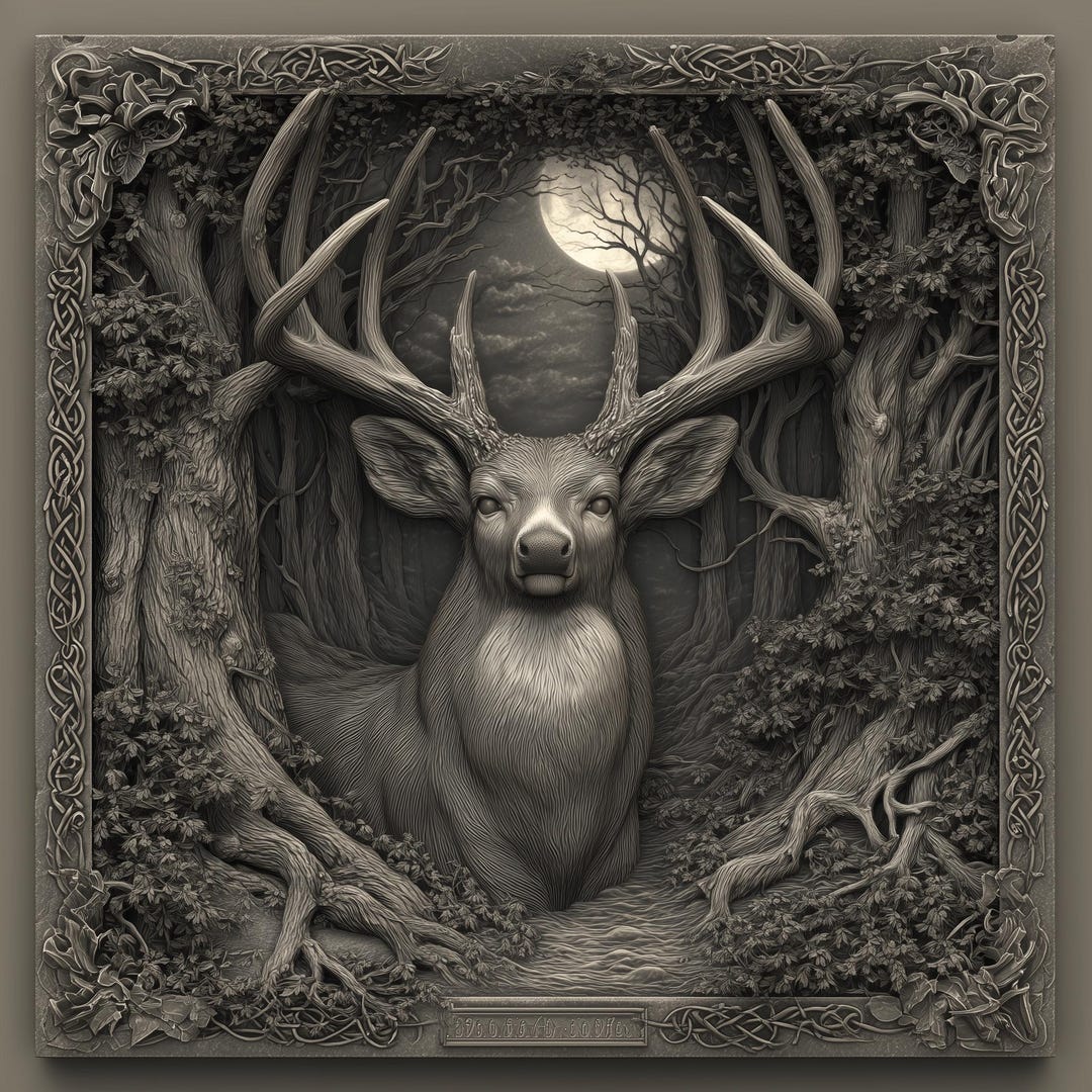 Whitetail Deer 3D Relief Model: CNC, Laser Engraving, 3D Printing Files ...