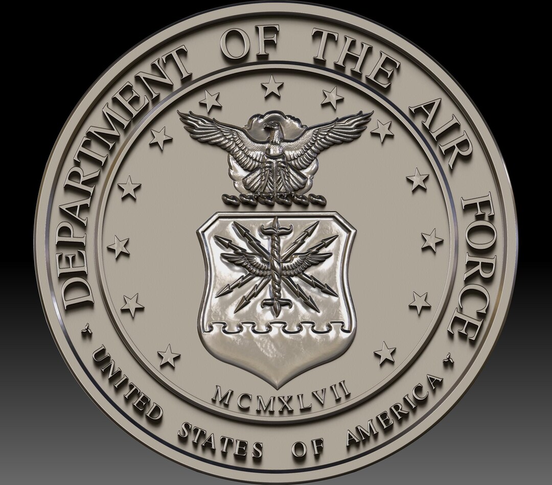 US Air Force Emblem 3D Relief Model for CNC Carving (stl, Obj, Bmp ...