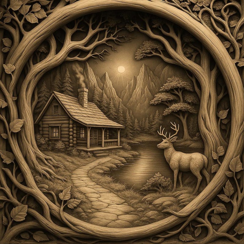 3d Mountain Cabin Art - Etsy