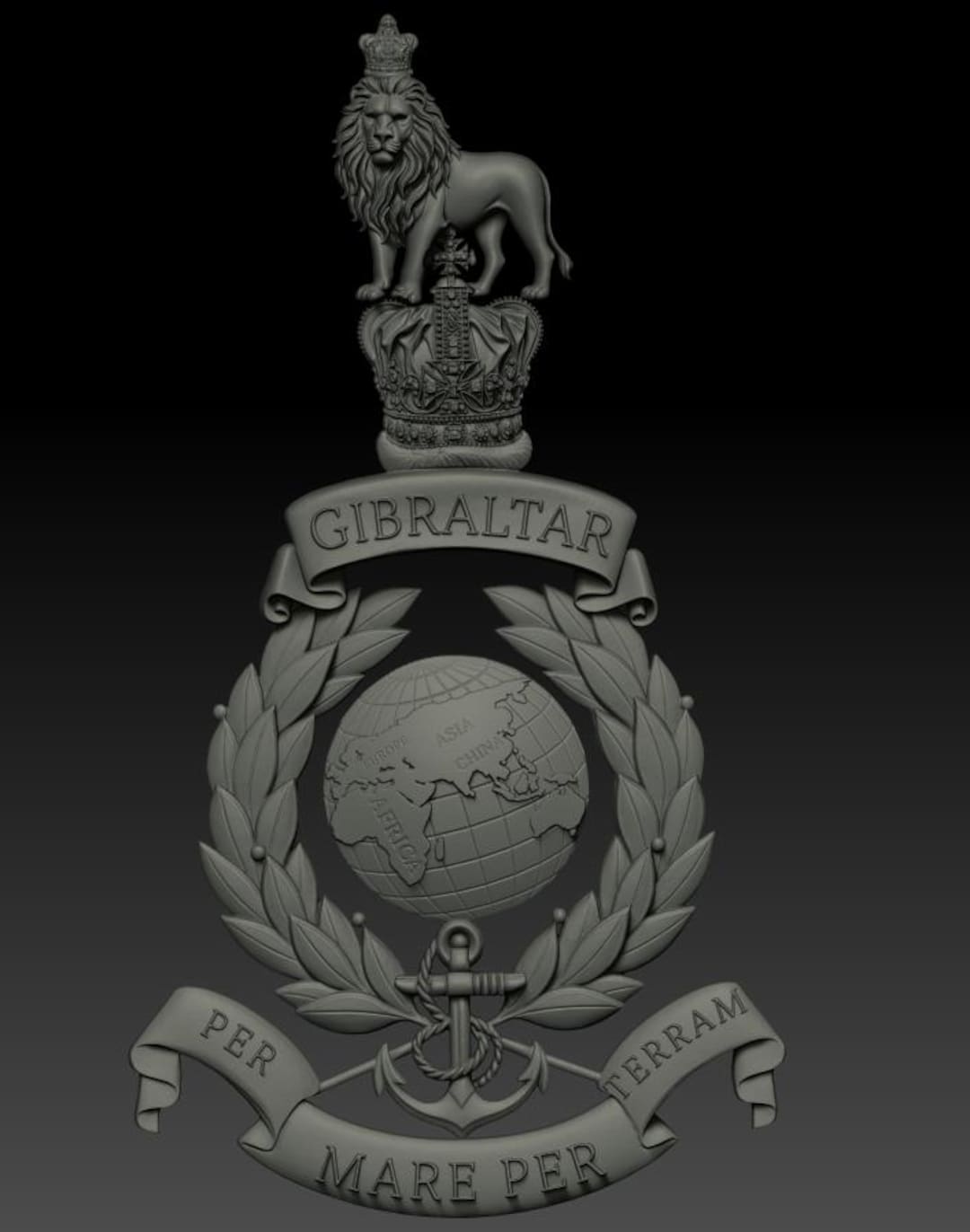 British Royal Marines Emblem 3D Files: CNC Carving, Laser Engraving - Etsy
