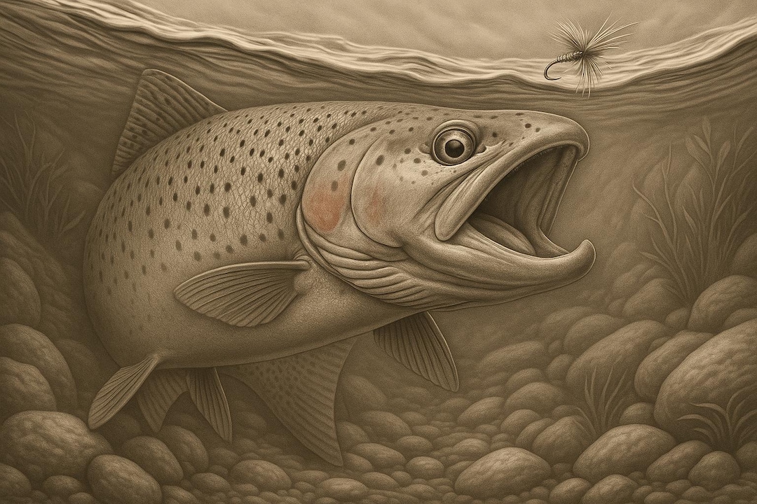 Trout Fly Fishing Relief STL Obj Png Files for CNC Wood Carving Laser ...