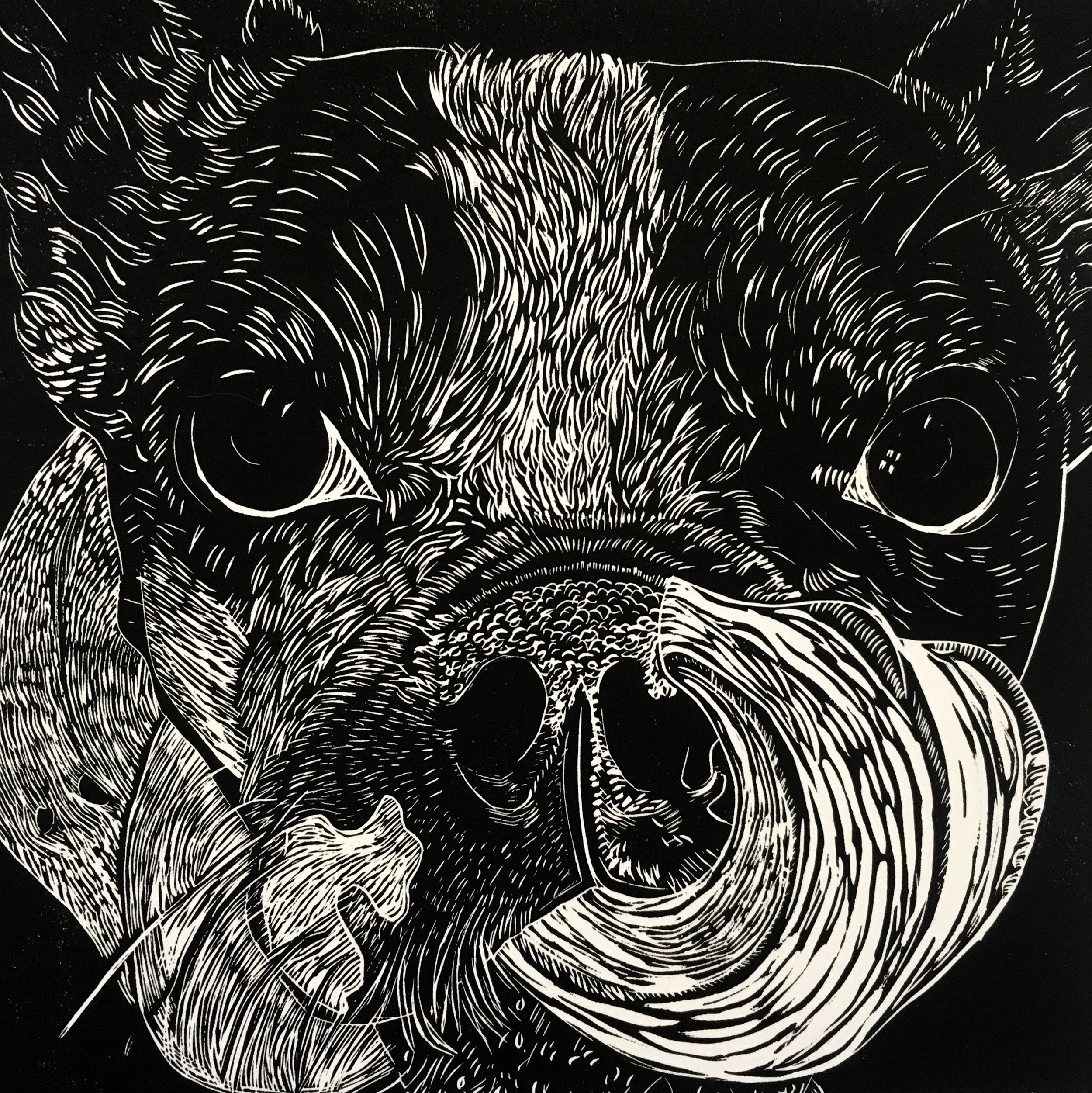 Custom Hand Carved Linocut Print Dog Portrait - Etsy