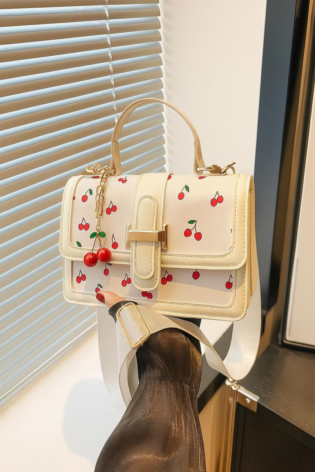 Cherry Crossbody Bag: Korean Style PU Leather Shoulder Bag - Etsy