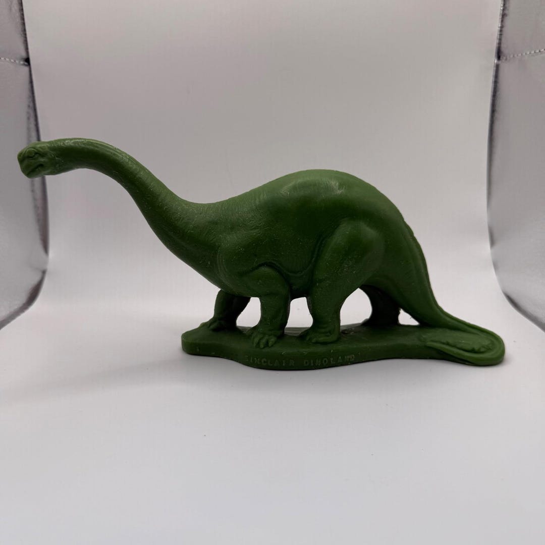 Vintage Sinclair Dinoland Brontosaurus Dinosaur Figurine Green Toy ...