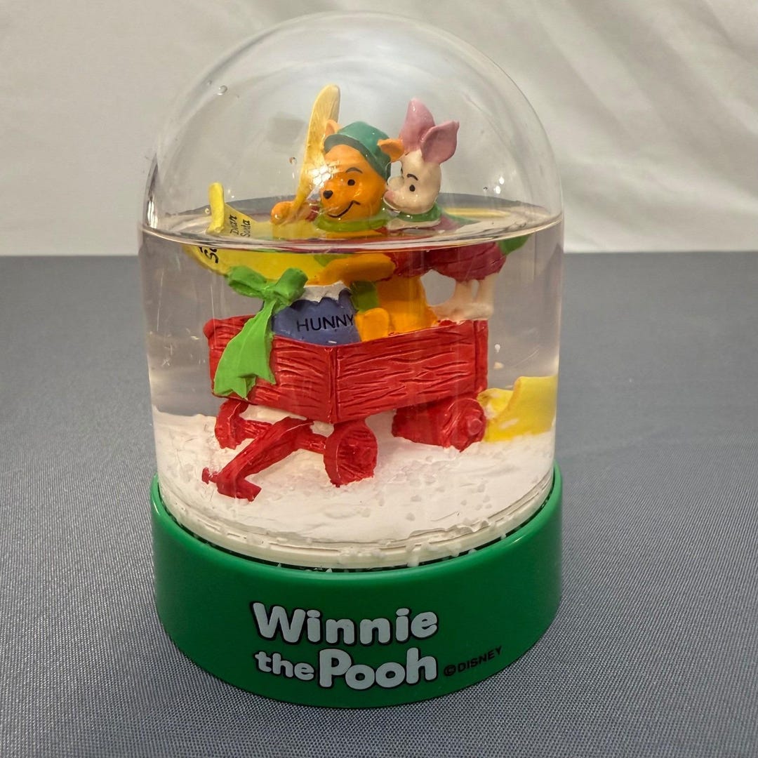 Winnie the Pooh Snow Globe With Wagon Pooh Piglet Christmas Holiday ...
