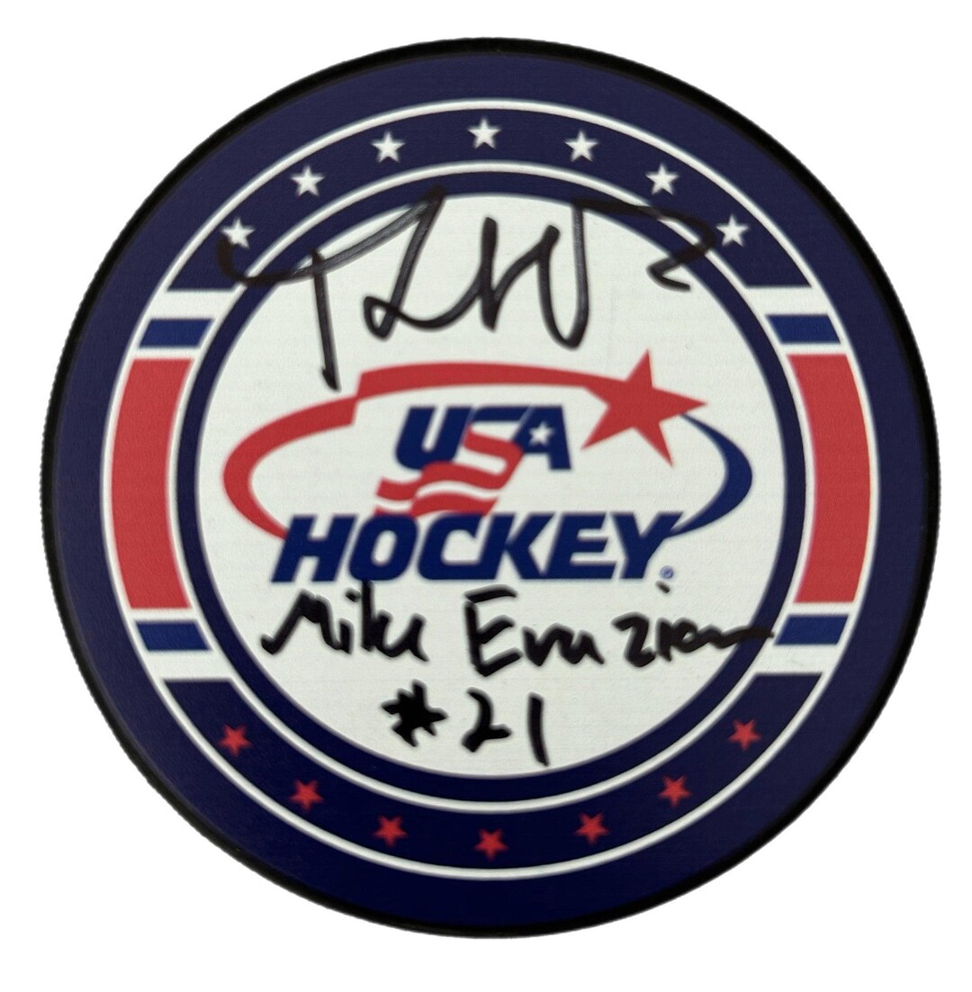 USA Hockey Puck Signed by Patrick O’brien Demsey ( Mike Eruzione #21 ...
