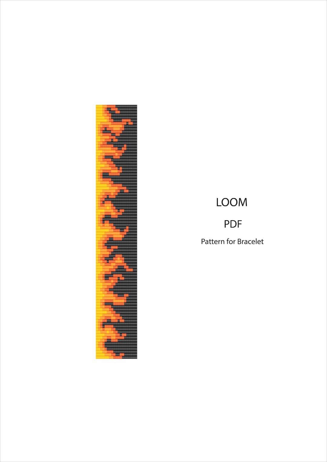 Fire Flame Loom Bracelet Pattern – Miyuki Bead Bracelet PDF - Etsy