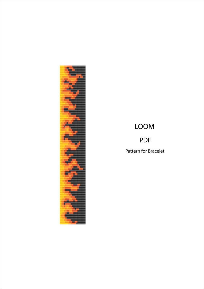 Fire Flame Loom Bracelet Pattern – Miyuki Bead Bracelet PDF - Etsy