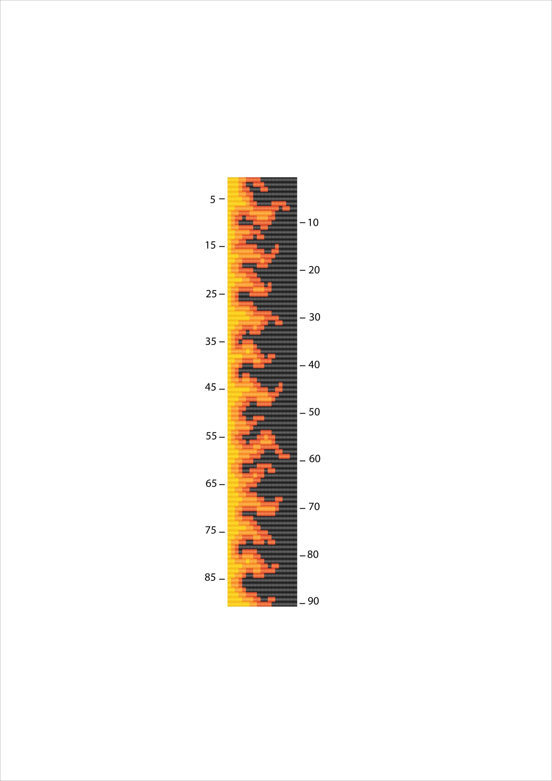 Fire Flame Loom Bracelet Pattern – Miyuki Bead Bracelet PDF - Etsy