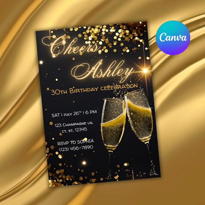 Champagne Invitation - Etsy
