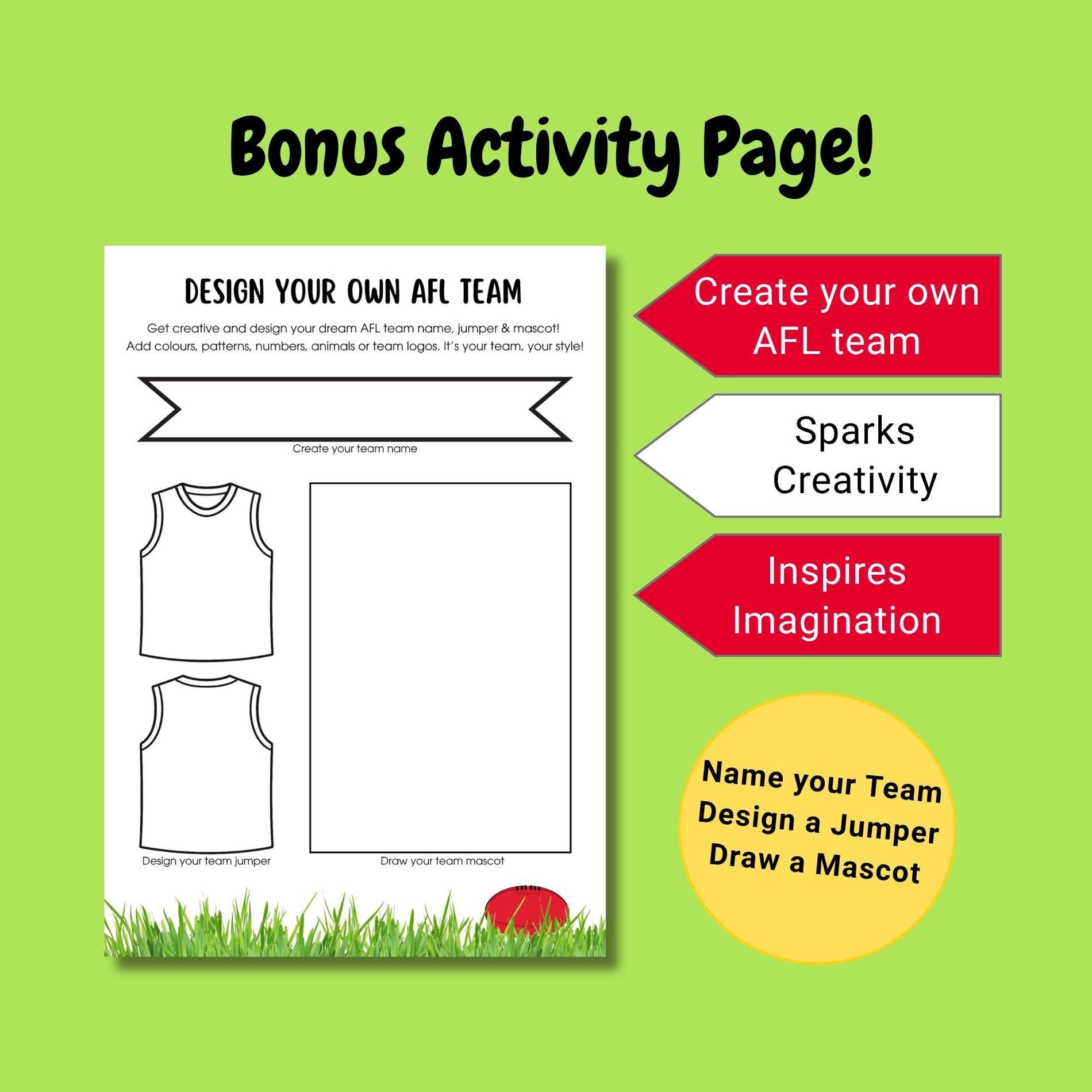 Printable AFL Colouring Book for Kids | Ages 6-10 | Home or School ...