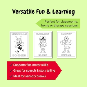 Printable AFL Colouring Book for Kids | Ages 6-10 | Home or School ...