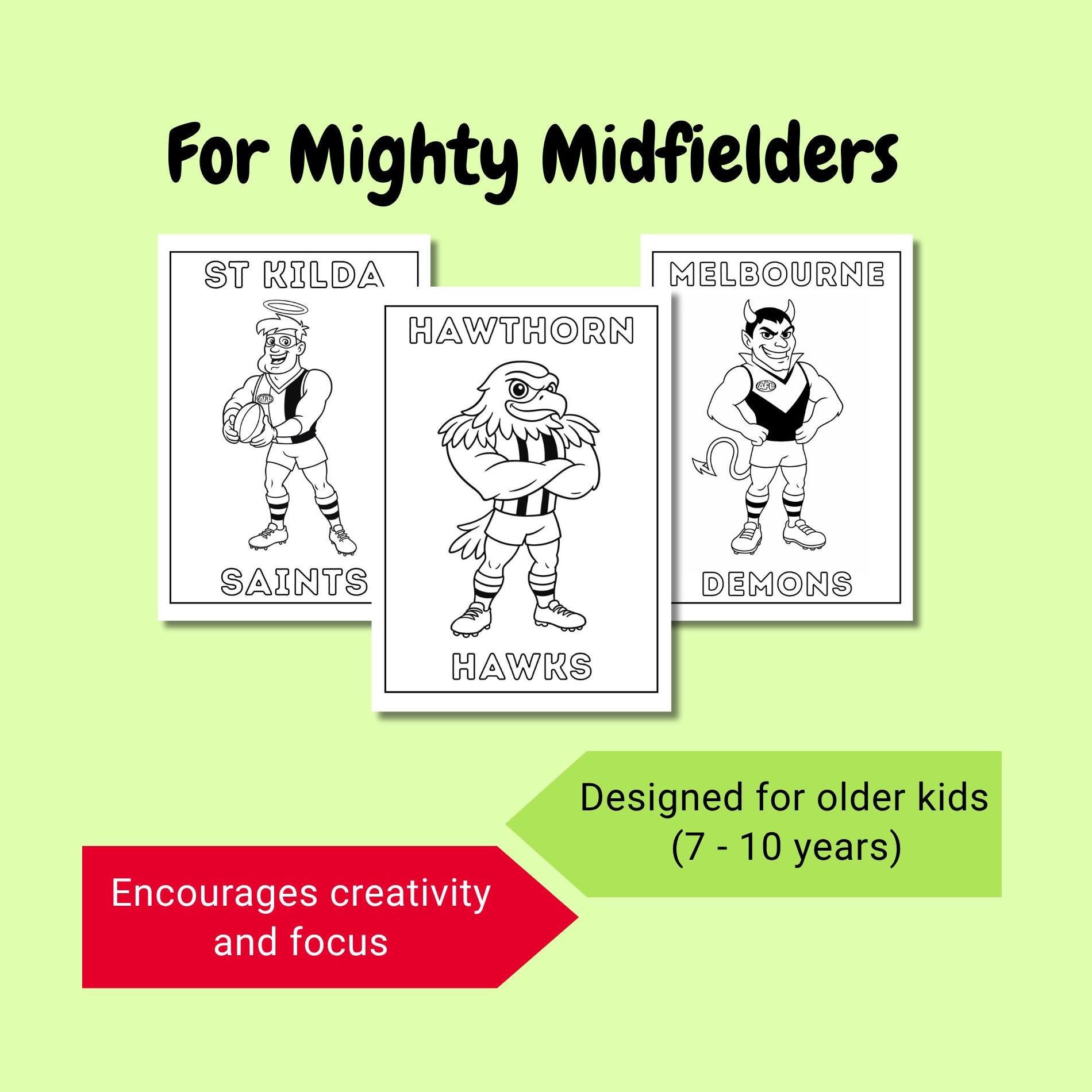 Printable AFL Colouring Book for Kids | Ages 6-10 | Home or School ...