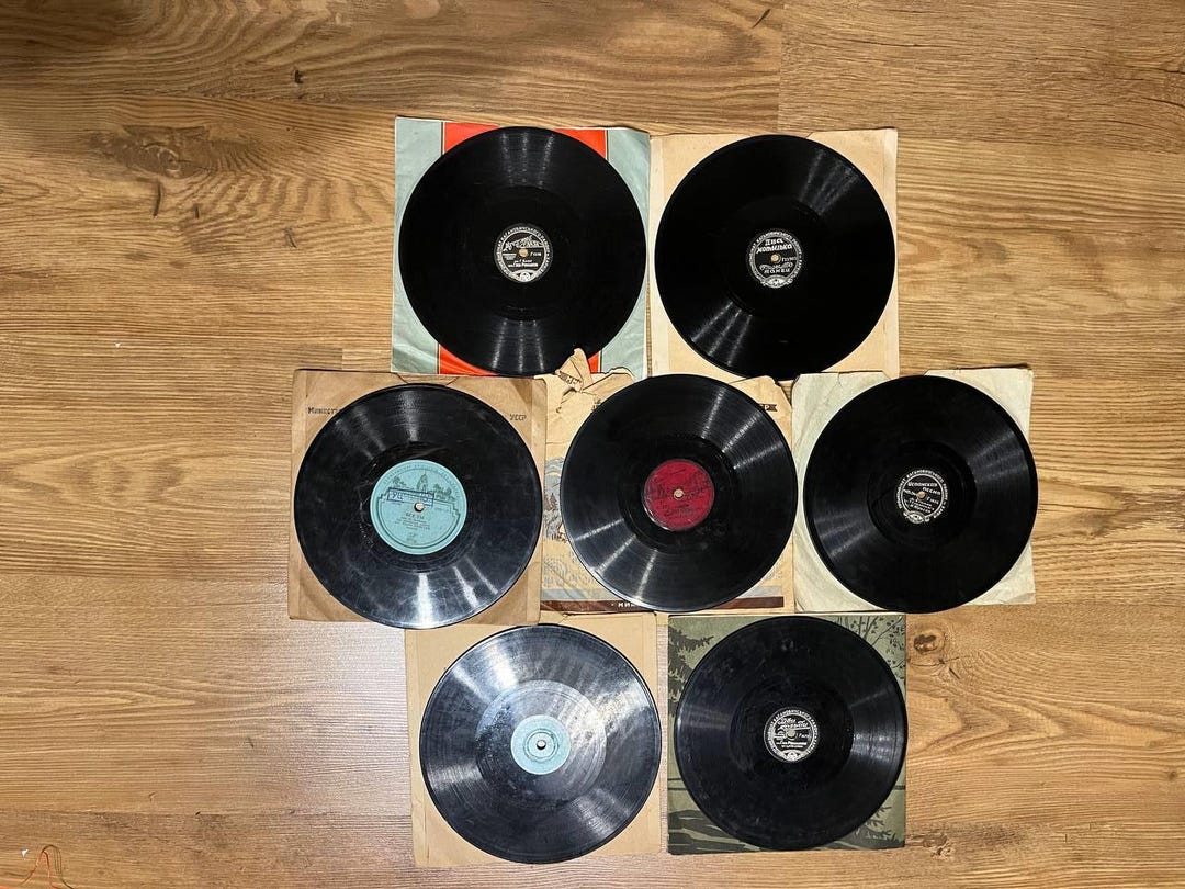 7" Set 7 Pcs of Shellac 78rpm Records 7" 1950s USSR Vintage Retro Decor ...