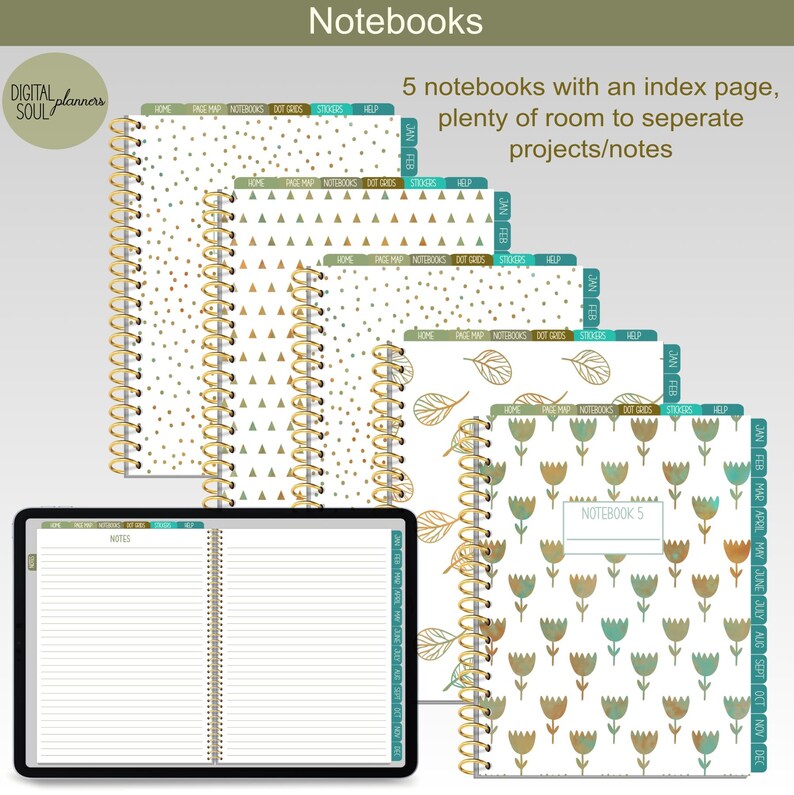 Undated Digital Planner for Goodnotes & Ipad, Month-week-day, Ocean ...