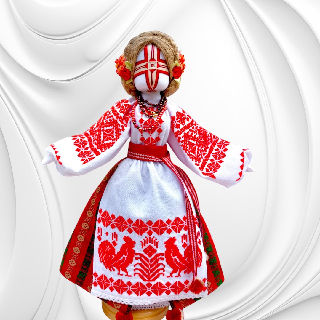 Handmade Ukrainian Motanka Doll, Embroidered Folk Art, Traditional ...