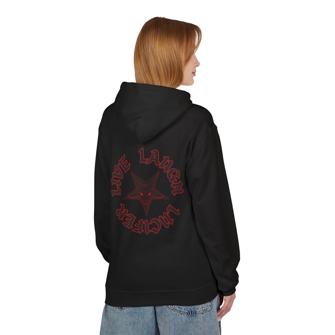 Live Laugh Lucifer Hoodie | Lucifer Illustration With Pentagram, Dark ...