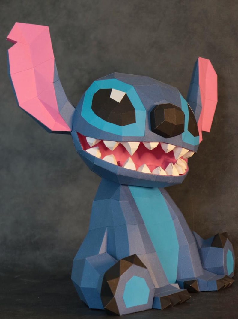 Stitch Paper Craft, Digital Template, Origami, PDF Download DIY, Low ...